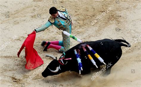 Colombian Bullfighter Sebastian Caqueza Action Opening Editorial Stock