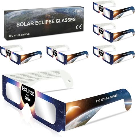 Solar Eclipse Glasses Approved 20246 Pack Solar Eclipse Glasses For