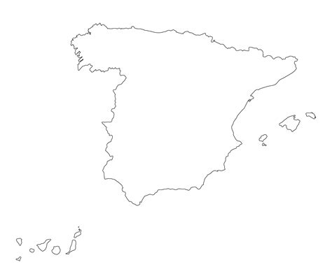 Outline Map Of Spain With Cities