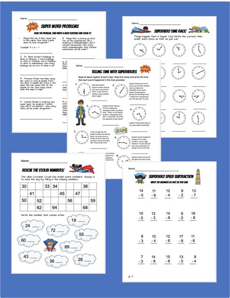 Superhero Math Activity Pack