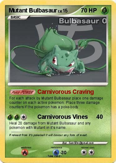 Pokémon Mutant Bulbasaur Carnivorous Craving My Pokemon Card