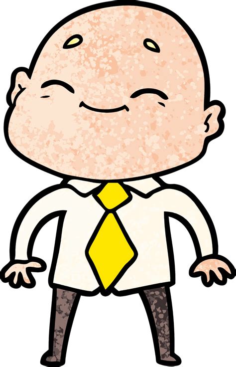 Hombre Calvo De Dibujos Animados Feliz 12381564 Vector En Vecteezy