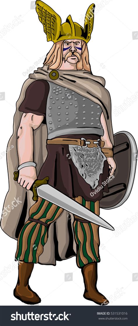 Galic Warrior Illustration Editable Eps10 Stock Vector Royalty Free 531531016 Shutterstock