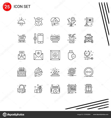 User Interface Pack Basic Lines Country Nature Ufo Flower Flora Stock Vector Image By ©flatart