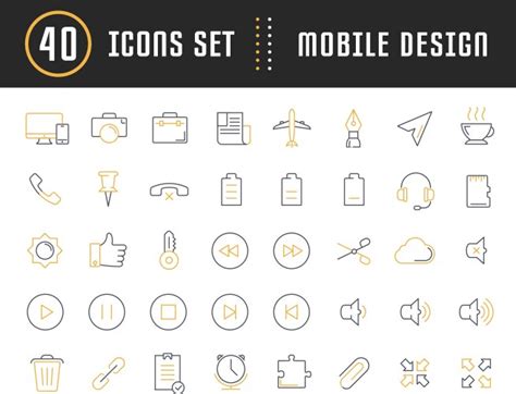 Line Web And User Interface Design Icons Big Set Vector Image