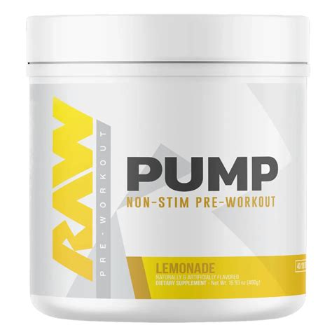 Pump Non Stim Pre Workout 40 Serv Raw Envia Suplementos