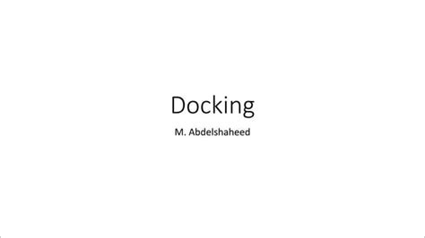 Moe Docking Pdf
