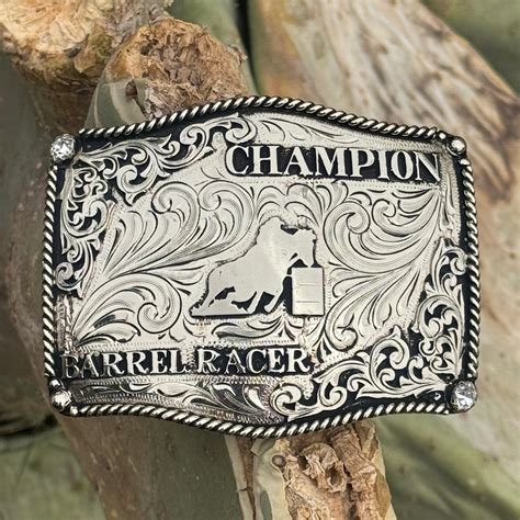 In Stock Champion Barrel Racer Buckle 35x45 Sheridan Buckle Co