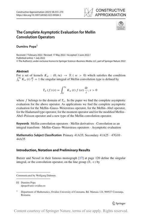 The Complete Asymptotic Evaluation For Mellin Convolution Operators