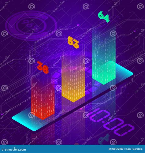The Histogram Multi Colored Graph On A Purple Background Growing