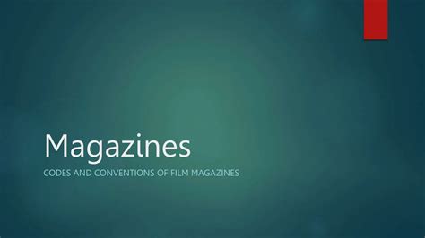 Codes And Conventions Of Film Magazine Coverspptx