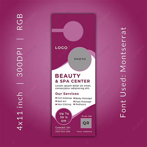 Beauty Salon And Spa Door Hanger Design Template Download On Pngtree