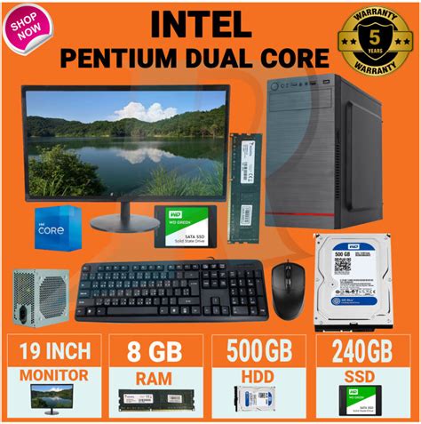Full New Desktop With Intel Pentium Dual Core Processor 8gb Ram 240 Gb