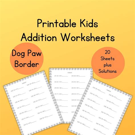 Adding Double Worksheet Etsy