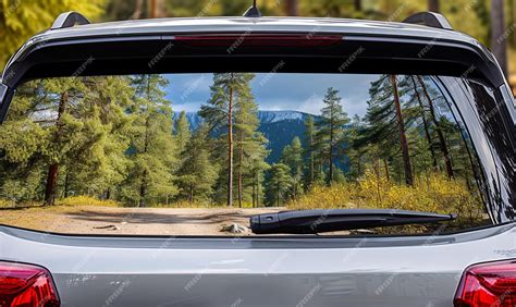 Premium Photo Vinyl Car Sticker Mock Up Rear Window Mockup Outdoors
