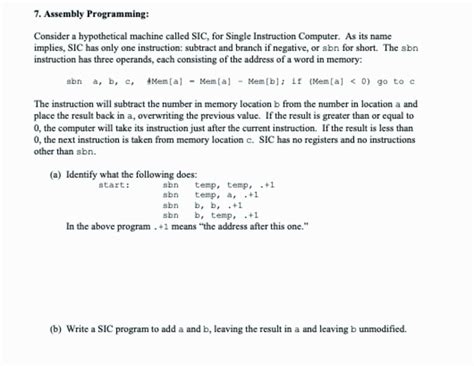 Solved Assembly Programming Consider A Hypothetical Chegg