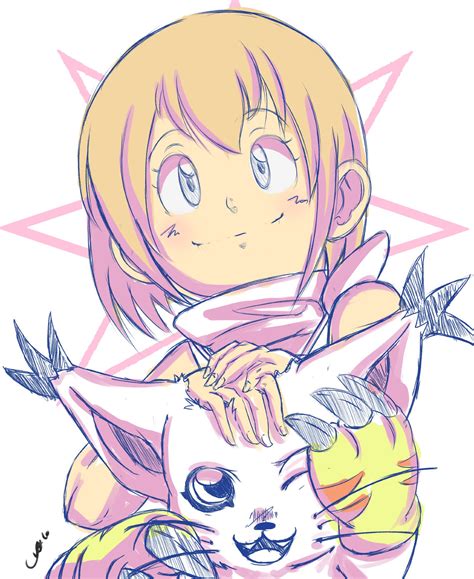 Tailmon Yagami Hikari Digimon Digimon Adventure Highres Animal