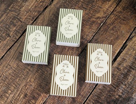 Personalized Vintage Wedding Matchboxes Cocktail Glass Ribbon Match