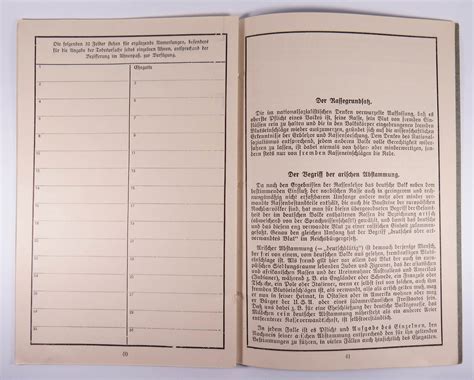 1942 Ahnenpass Ancestors Book Of The Aryan Lineage