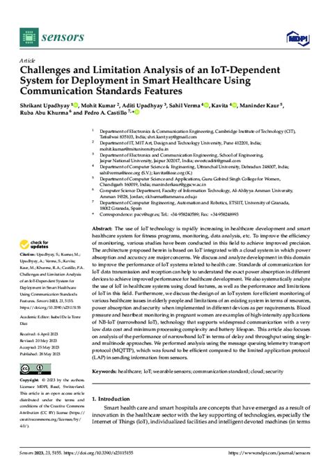 Pdf Challenges And Limitation Analysis Of An Iot Dependent System For