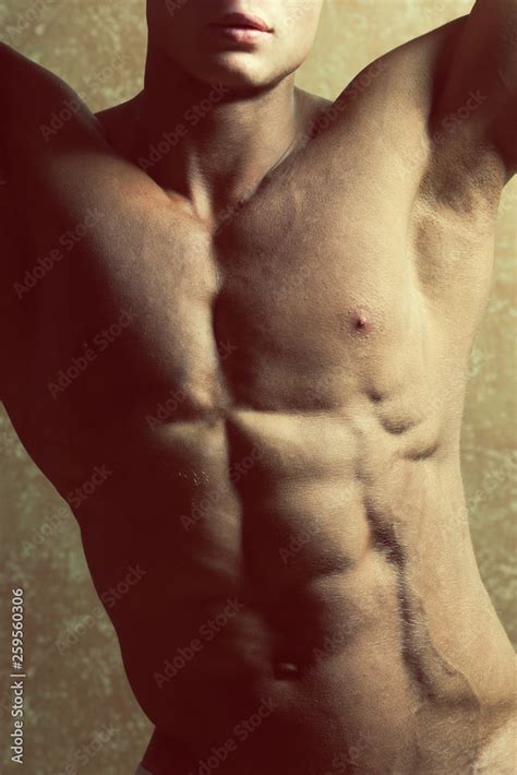 Roman Greek God Concept Portrait Of Handsome Muscular Male Model With