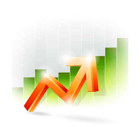Red Arrow On Green Bar Graph Vector Art At Vecteezy