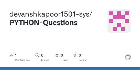 Github Devanshkapoor1501 Syspython Questions