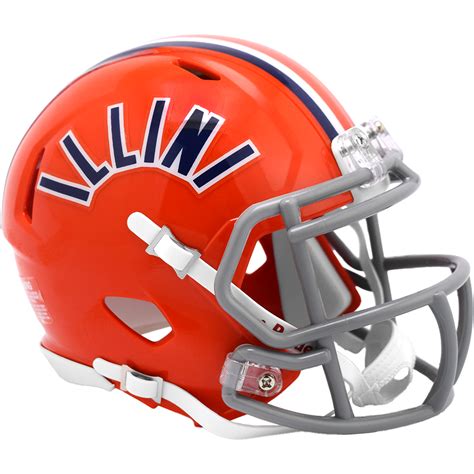 Illinois Fighting Illini Orange Mini Replica Football Helmet Retro St