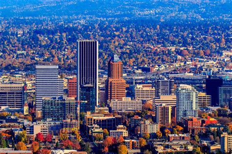 Portland Downtown Cityscape Stock Image Image Of Fall Downtown 64616391