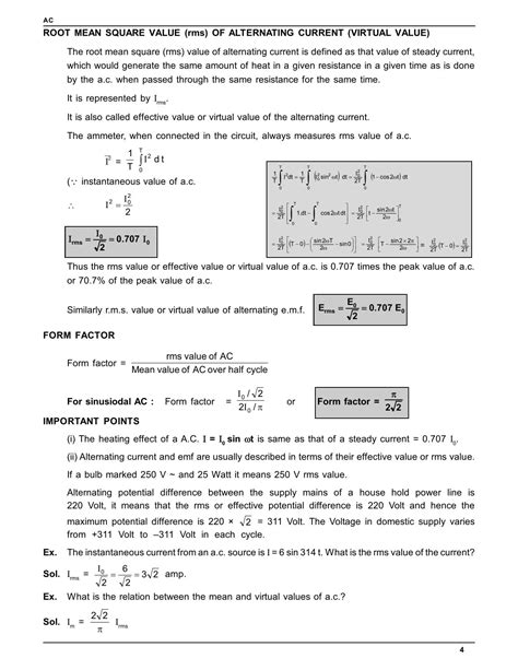 Alternating Current Class 12 Notes For Iit Jee Neet