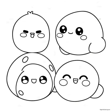 Cute Mochi Characters Coloring Page 28014 22605