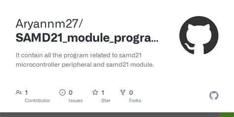 GitHub Aryannm SAMD Module Program Microchip Micrcontroller It Contain All The Program