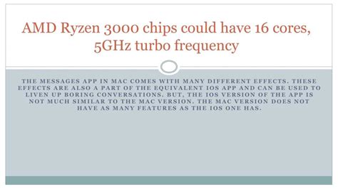PPT AMD Ryzen 3000 Chips Could Have 16 Cores 5GHz Turbo Frequency PowerPoint Presentation