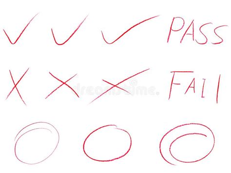 A Set Of School Test Result And Check Mark Stock Illustration