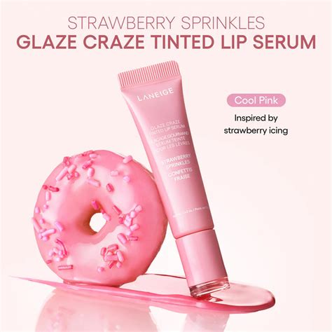 Laneige Glaze Craze Tinted Lip Serum Strawberry Sprinkles Hydrating