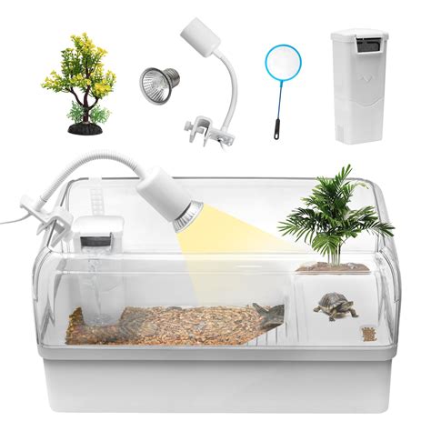 Turtle Tank Habitat Kit Clioran Aquatic Tortoise Enclosure Starter