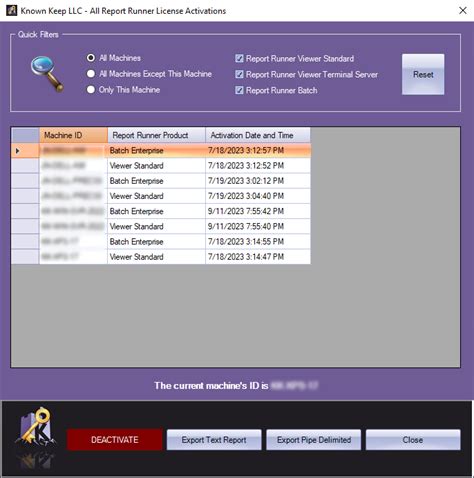 Report Runner Support Licensing Manager How To Activate Report