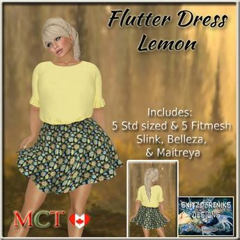 Second Life Marketplace Lemon Flutter Dress