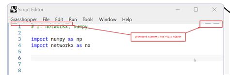 Bug Hidden Dashboard Icons Still Slightly Visible Script Editor Grasshopper Developer