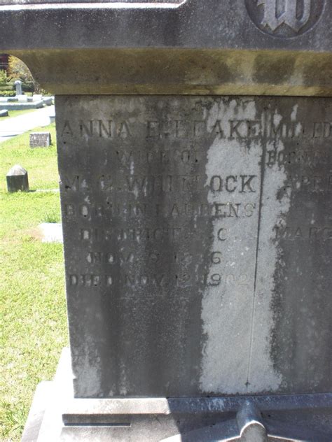 Anna E Leake Whitlock 1836 1902 Find A Grave Memorial