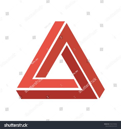 Red Penrose Triangle Logo Design Stock Illustration 1953155932