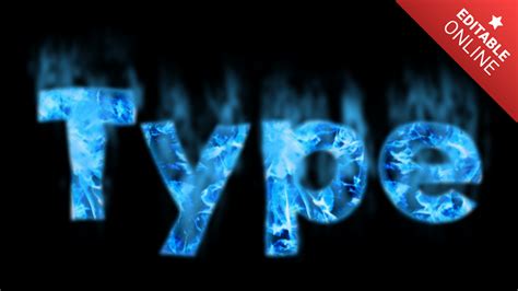 Type Blue Fire Text Effect Generator