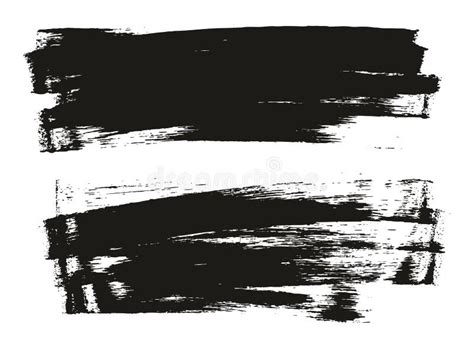 Flat Sponge Thin Artist Brush Long Background High Detail Abstract Vector Background Set Stock