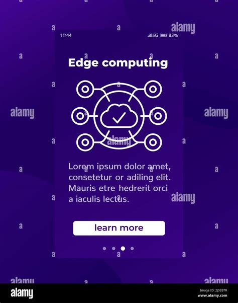 Edge Computing Mobile Banner With Line Icon Stock Vector Image And Art