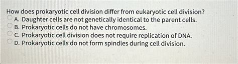 Solved How Does Prokaryotic Cell Division Differ From