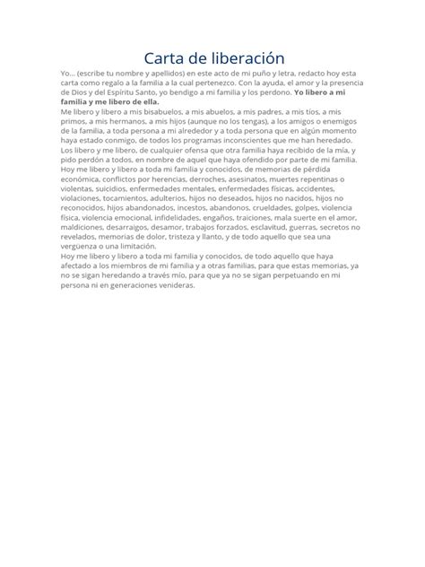 Carta De Liberación Pdf