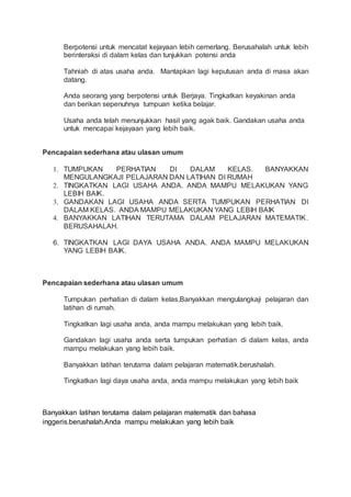 Contoh Ulasan Guru Kelas Untuk Pbd 15 Contoh Instrumen Pentaksiran
