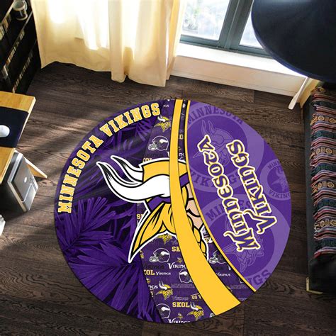 Minnesota Vikings Round Rug 140 Nousty