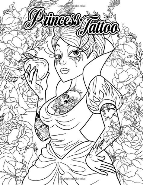 Tattooed Disney Princess Coloring Pages