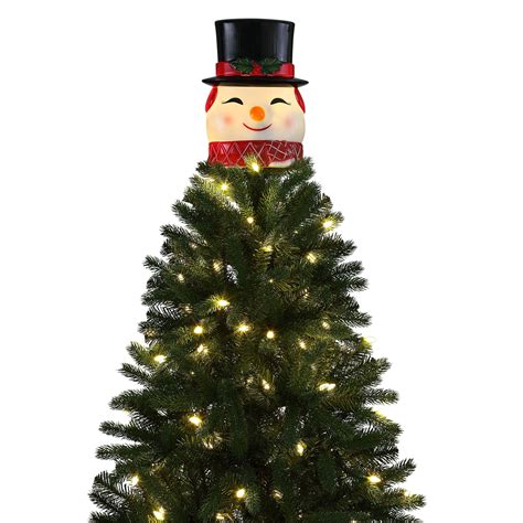 12 In Blow Mold Lit Tree Topper Snowman Mr Christmas